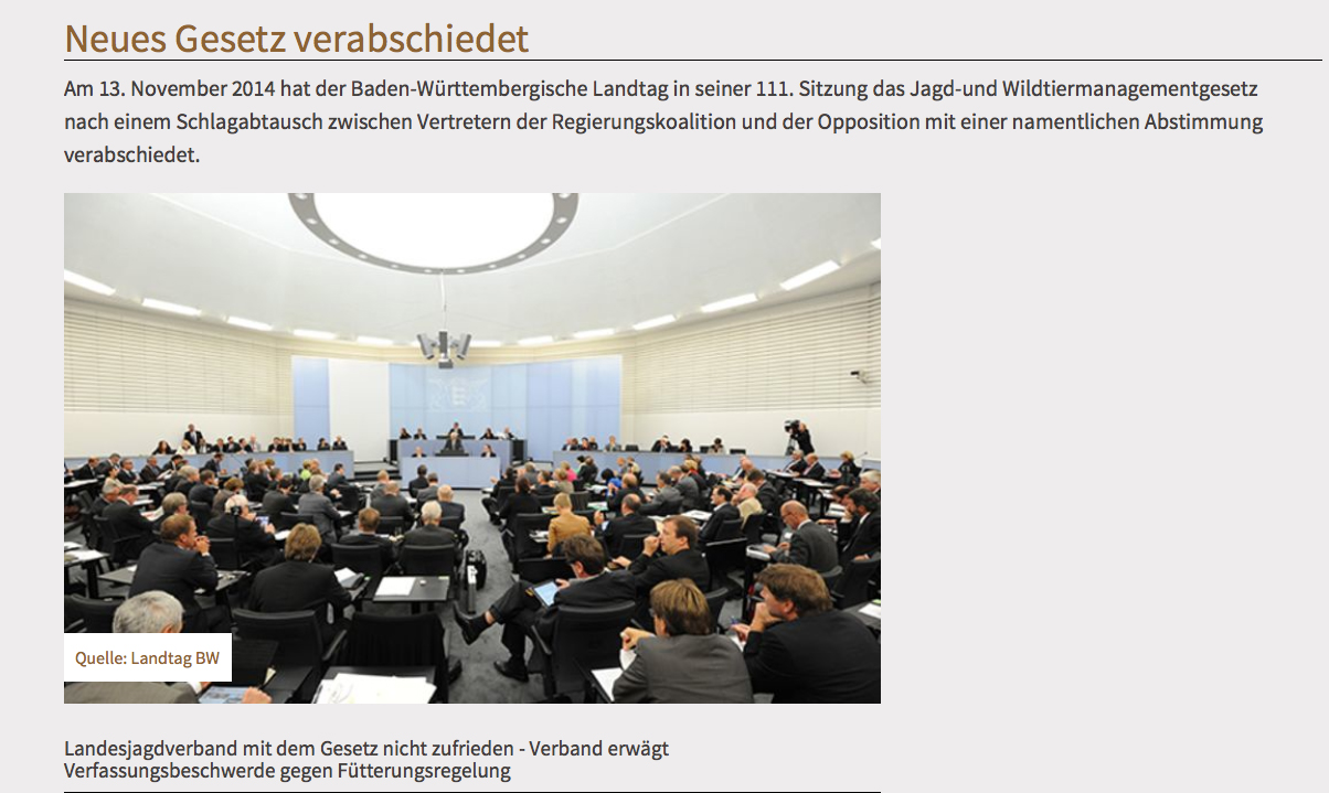 Neues Gesetz verabschiedet - Jäger